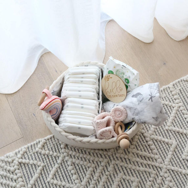 Rope Nappy Storage Basket/Caddy - The Decor House